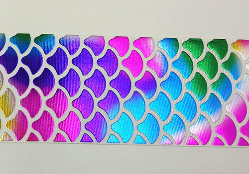 Foil Fish Scales Printed Ribbon - xiamencolourfulribbonco.,ltd